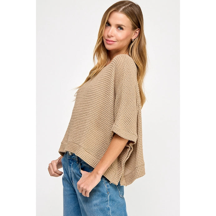 Waffle Texture Poncho Layering Top – Sunbeam General Store