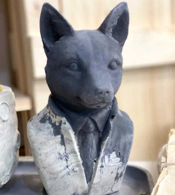 Concrete Sir Walter the Fox - Grey – Sunbeam General Store