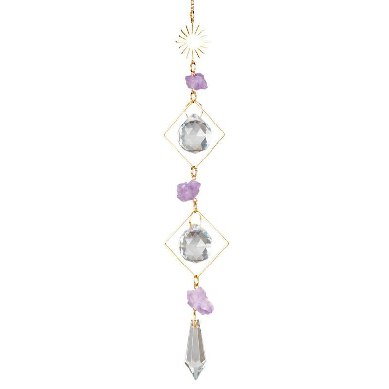 SUN WITH AMETHYST DOUBLE TRIANGLE CRYSTAL SUNCATCHER – Sunbeam General ...
