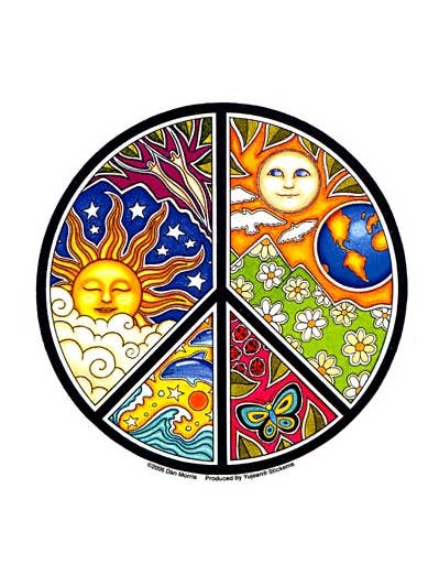 Psychedelic Peace Sign Window Sticker – Sunbeam General Store