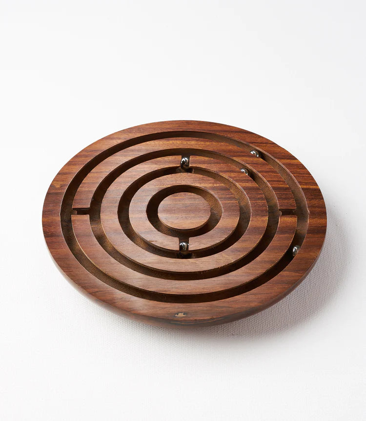 Handcrafted Sheesham Indian Rosewood Handheld Labyrinth Game – Sunbeam ...